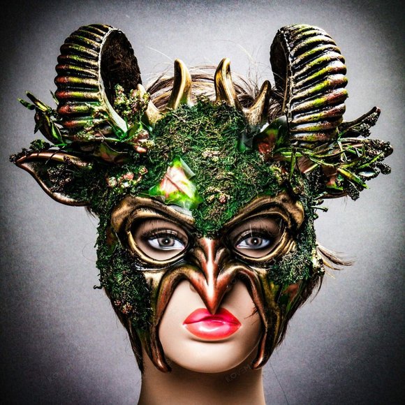 ILOVEMASKS | Accessories | Forest Devil Ram Horns Masquerade Halloween ...